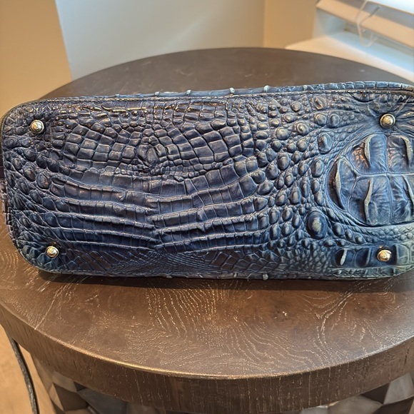 Brahmin | Bags | Brahmin Blue Croc Embossed Satchel | Poshmark